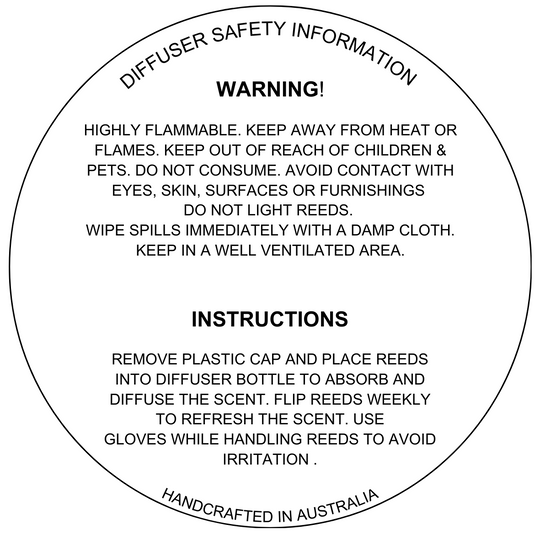 Warning Labels - Diffusers – Pure Candle Supplies Melbourne