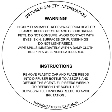 Diffuser Warning Labels - Roll of 1000 – Pure Candle Supplies Melbourne